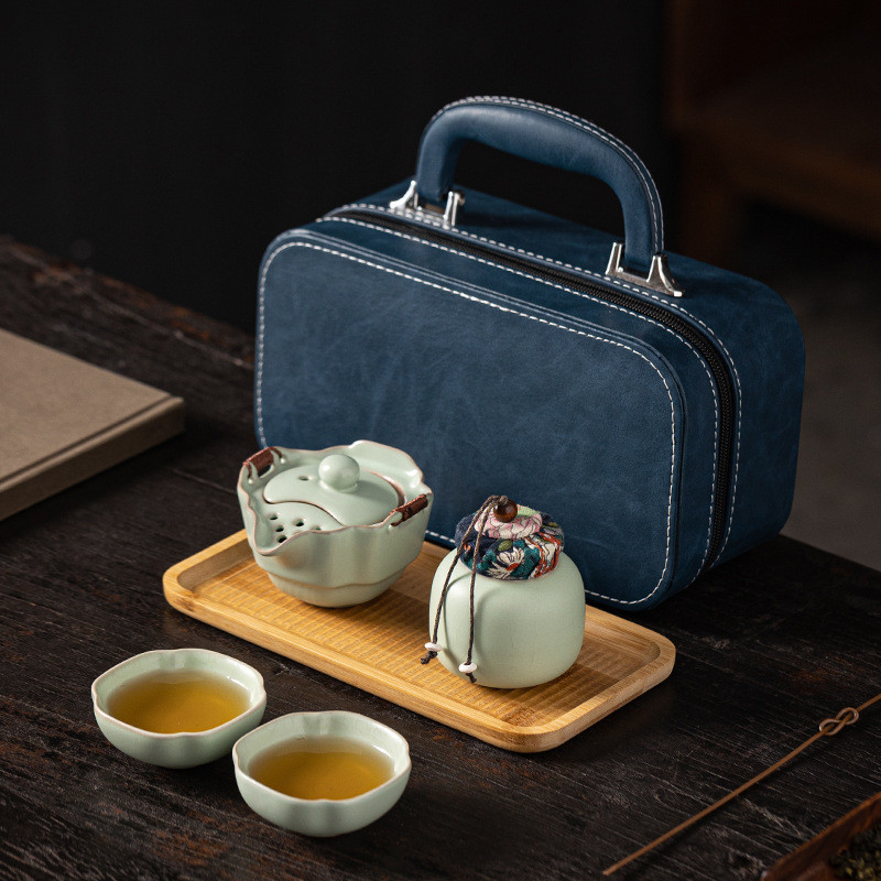 Ruyao jenis mudah dibawa Travel Outdoor Tea Set Kuai Ke Cup Satu periuk ...
