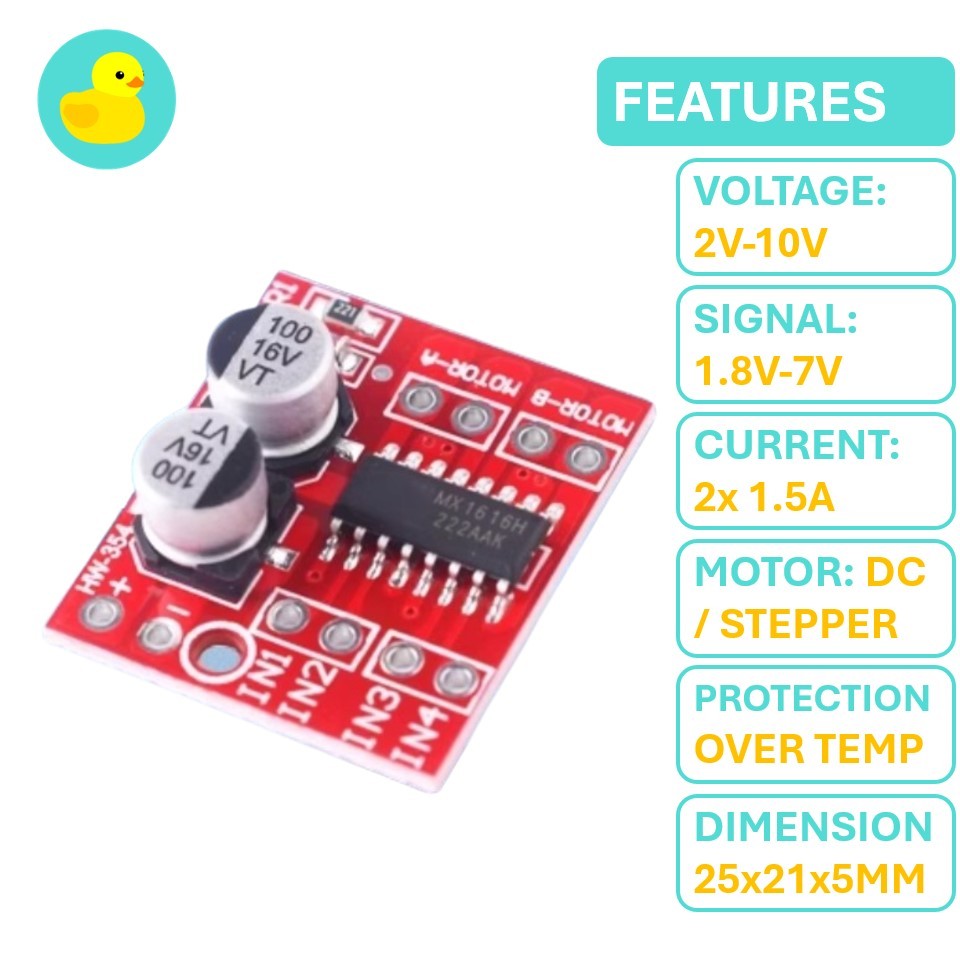 L298N Mini Dual Channel DC Motor Driver With H Bridge PWM Control ...