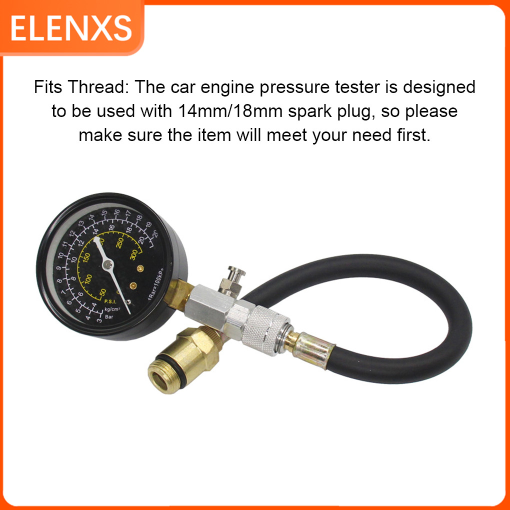 Metal Auto Engine Compression Tester Portable Hose Universal Testing ...