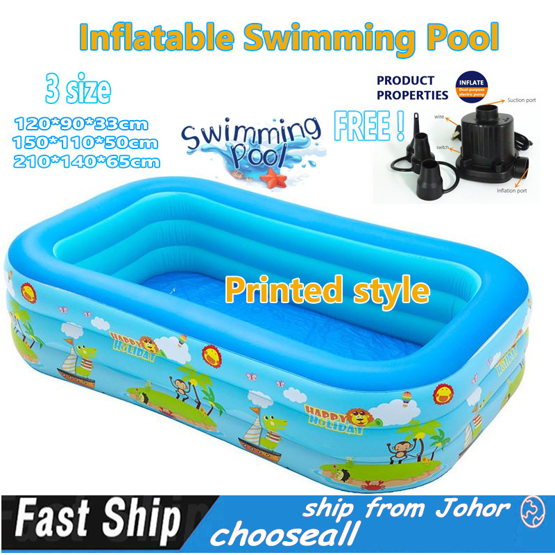 Inflatable Swimming Pool Extra Large Rectangle Kids Pool /Family ...