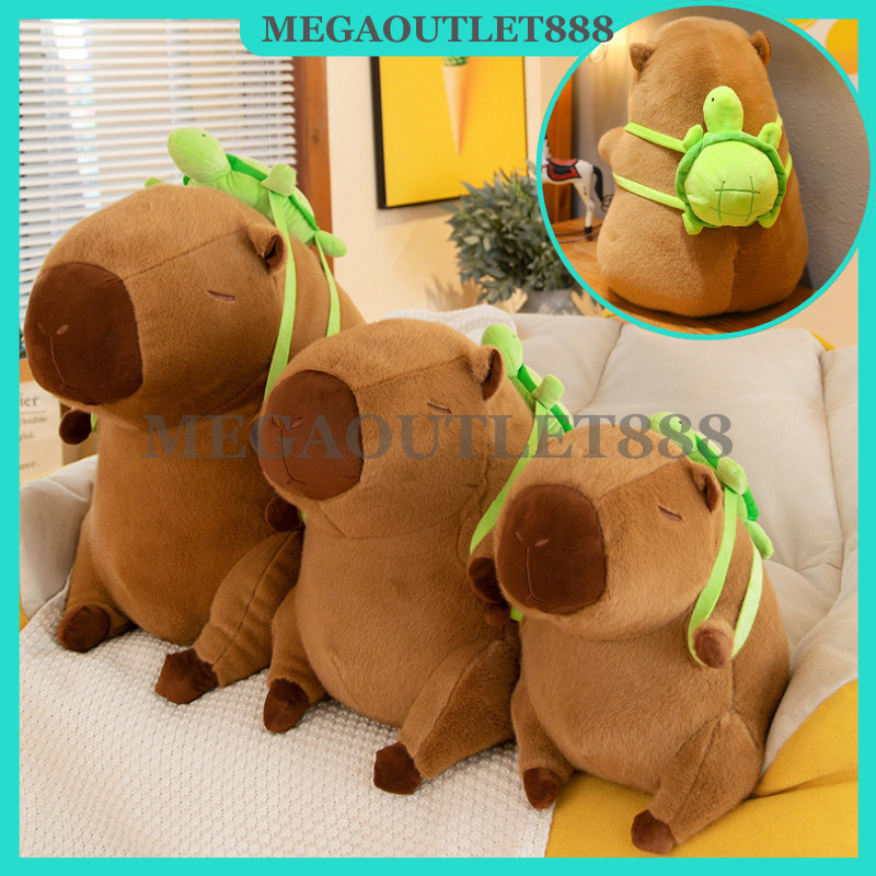 45/55CM Cute Animal Capybara Plush Toys with Removable Turtle Carry Bag ...
