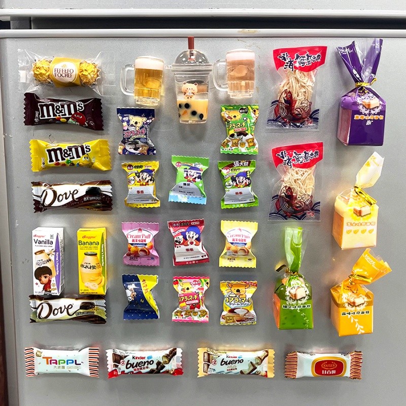 [Food Refrigerator Sticker] Cute M Bean Sands Chocolate Puff Candy Bear ...