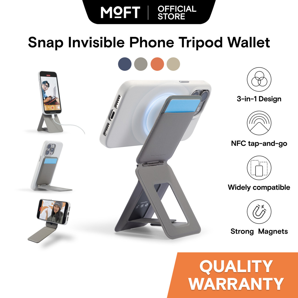 MOFT Snap Invisible Phone Tripod Wallet Phone Stand MOVAS™ Magnetic Compatible For iPhone ...