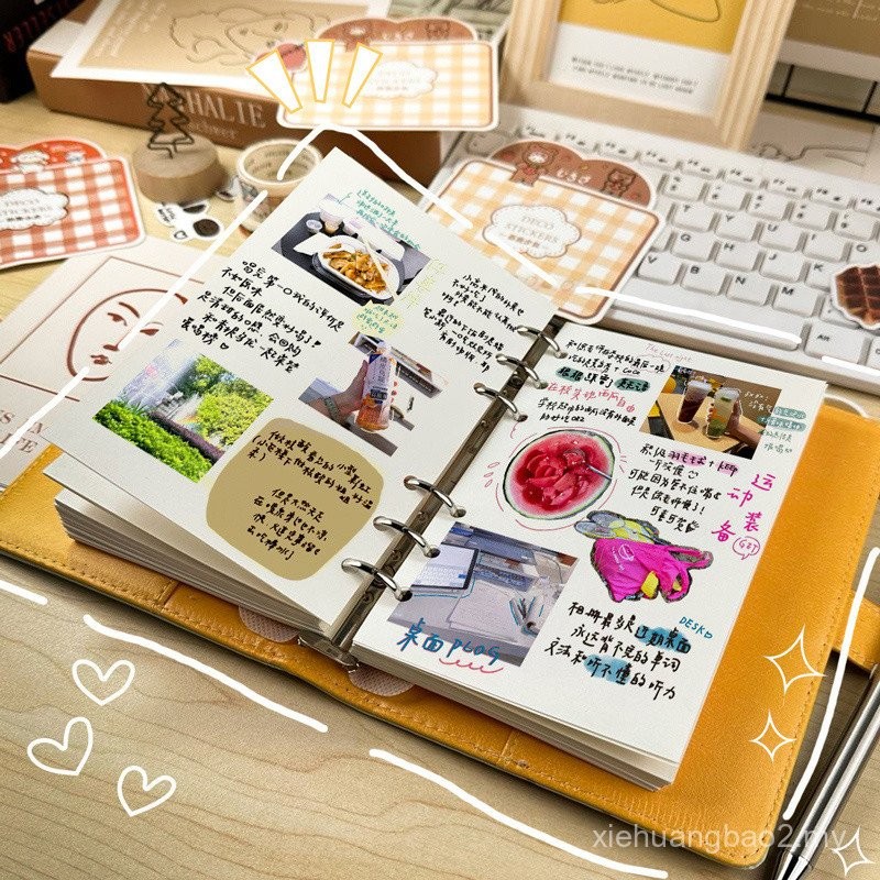 Diy diy Loose-leaf Handbook a6 Soft Leather Notebook Cute Girl Heart ...