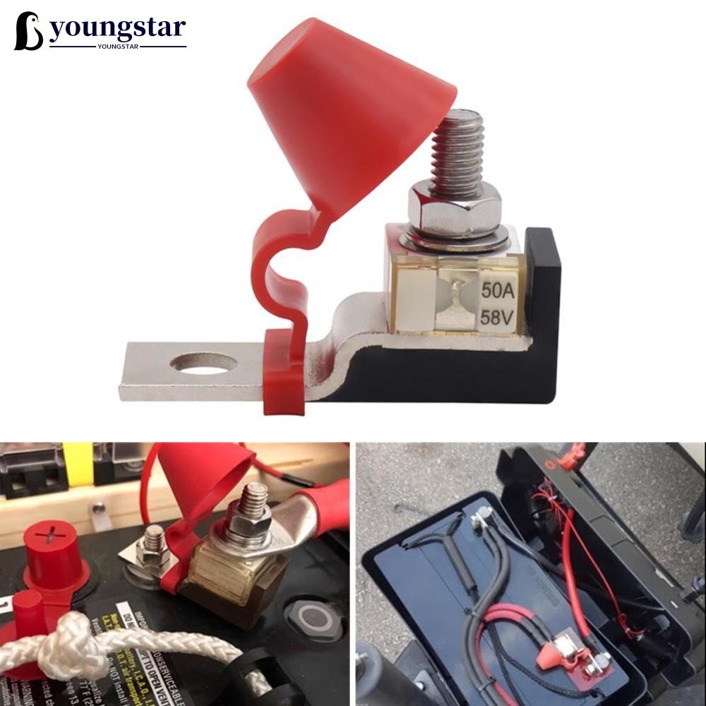 YOUNGSTAR 50A-300A 58V M8 Boat Terminal Mount Fuse Block Kit Ring Fuse Marine Battery Terminal ...