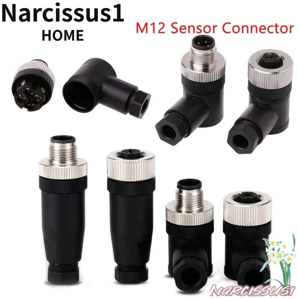 NARCISSUS M12 Sensor Connector, Bend Angle Waterproof Male&Female Plug ...