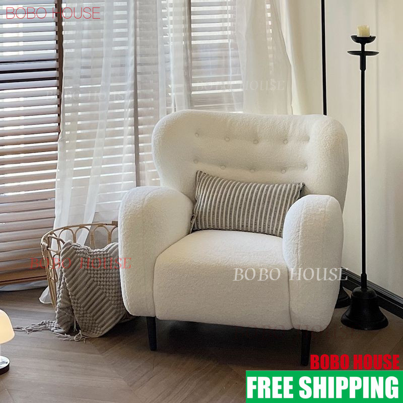 Freeshipping Single person sofa, luxurious high-end lamb wool living ...