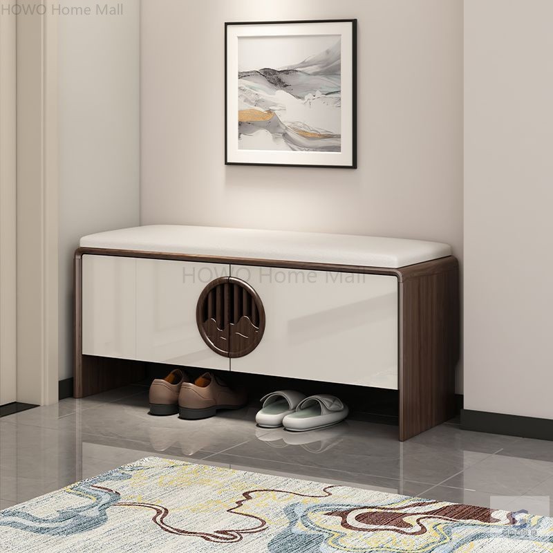 Home shoe changing bench porch shoe cabinet sitting bench integrated ...