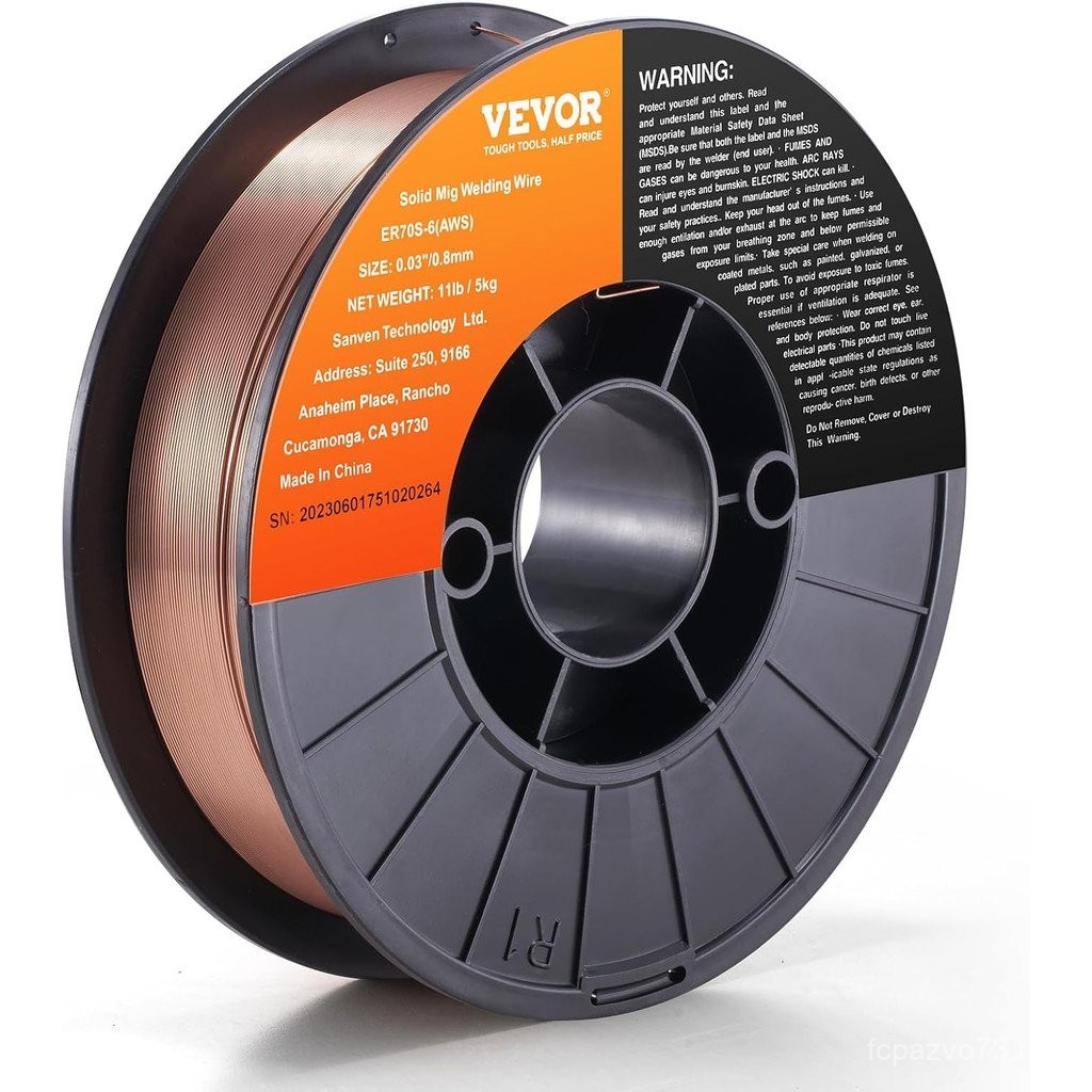 VEVOR Solid MIG Welding Wire, ER70S-6 0.030-inch 11LBS with Low ...