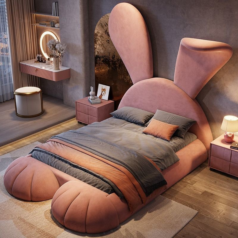 [6555 People Collection] Light Luxury Children Pink Princess Bed ...