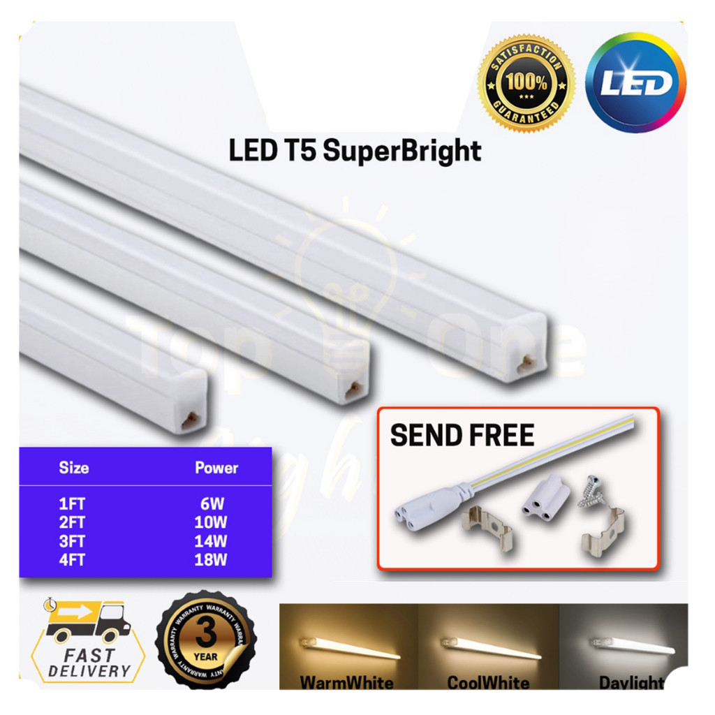 🔥3 Years Warranty🔥 High Grade LED T5 Tube Light Lamp Bulb Complete Set Celling Light Energy ...