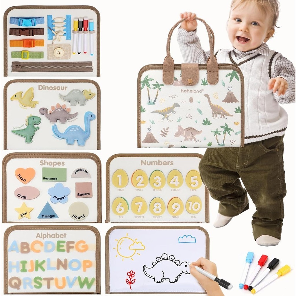 hahaland Montessori Busy Board untuk Kanak-kanak Kecil 2-4 - Hadiah ...