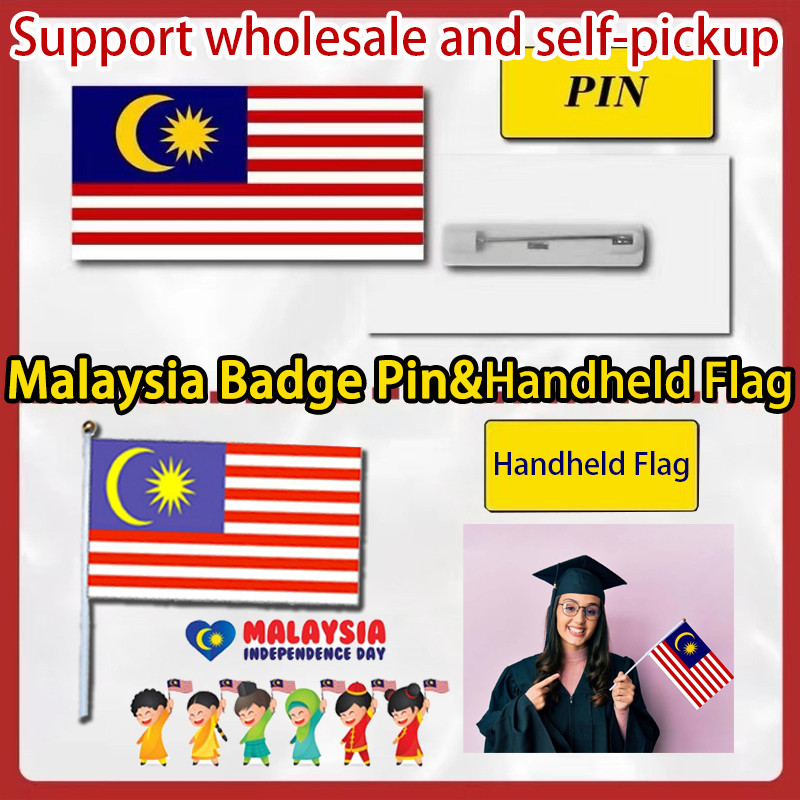 Malaysia Hand Flag & Malaysia Badge Pin Malaysia Bendera Malaysia ...