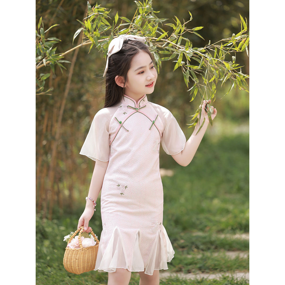 Girls Hanfu Cheongsam Dress 2024 Little Girl Princess Dress Children ...