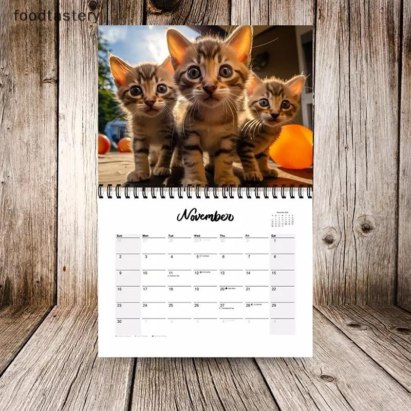 FTY 2025 For Cat Lovers Funny Cat Calendar Cat Calendar Monthly Wall ...