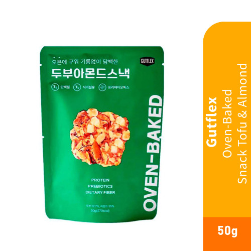 GUTFLEX Oven Baked Snacks Tofu & Almond 50g with Prebiotic, Protein, Korean Snack, Healthy Snack ...