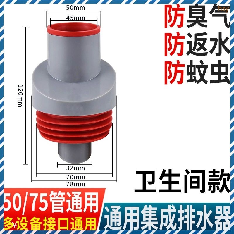 Sewer Pipe Tee Joint Strainer Sink Water Hose Connector Drain Line ...