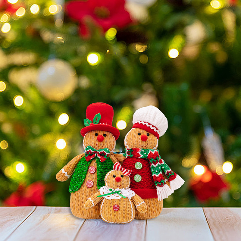 PEF-Christmas Gingerbread Man Ornaments 3 in 1 Family Adorable ...