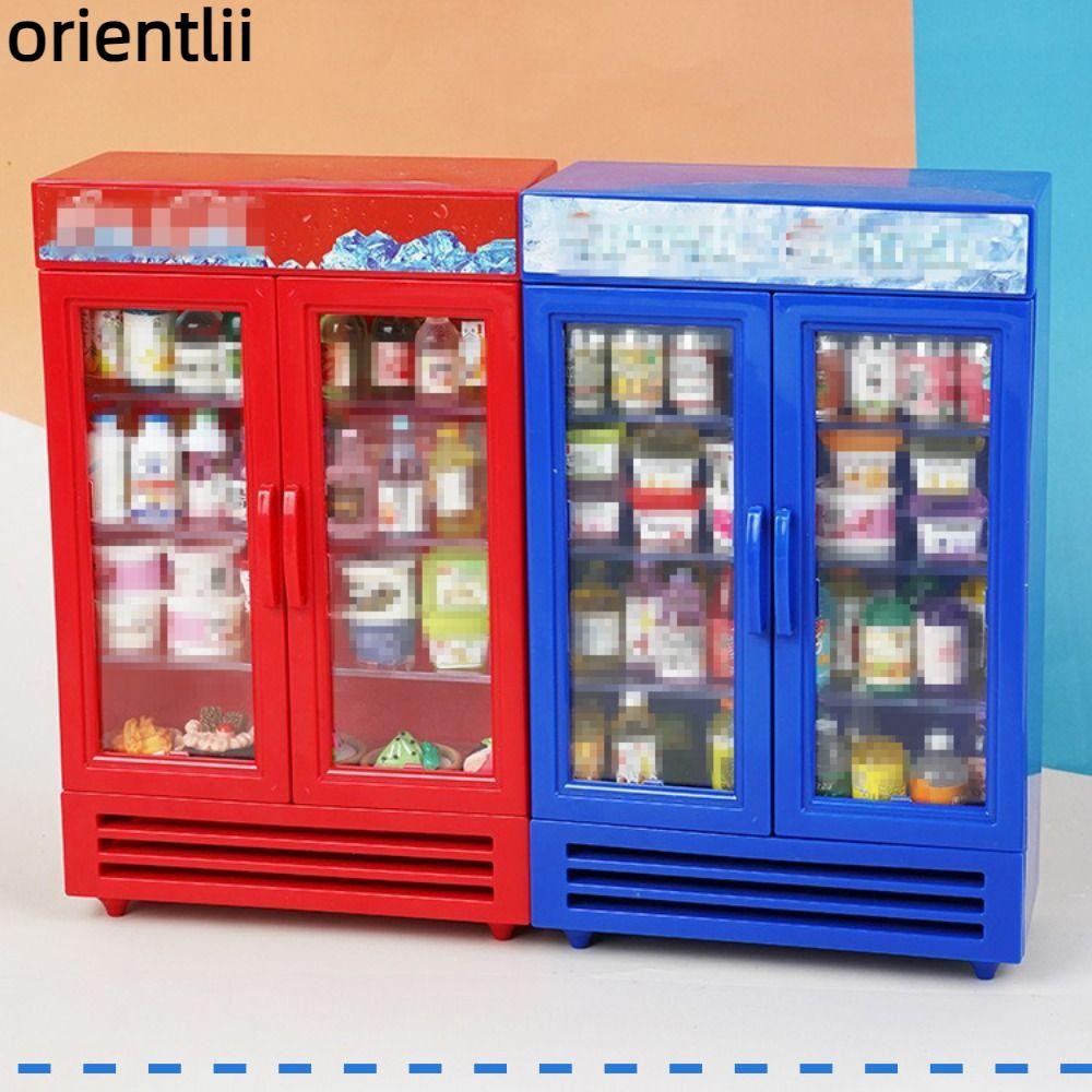 ORIENTLIIY Refrigerator, High Quality Double Door 1:12 Doll House Mini ...