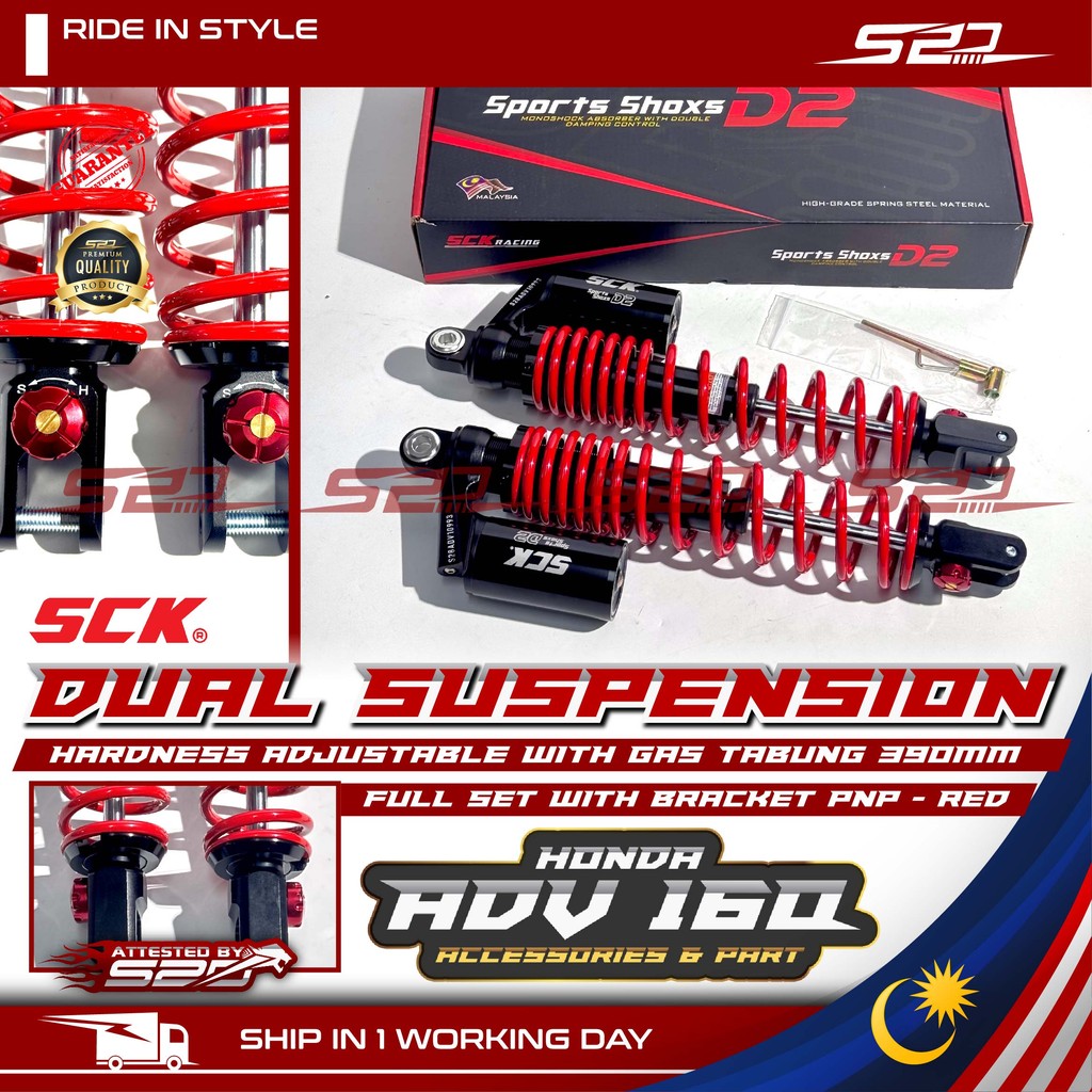 Dual Suspension SCK Racing ADV150 ADV160 390MM Shock Absorber Height ...