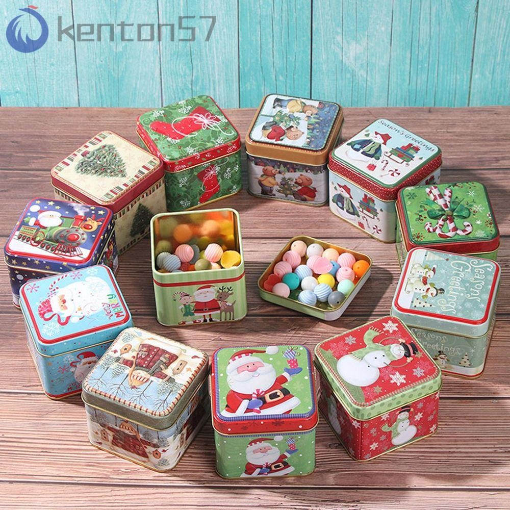 KENTON Candy Box for Home Iron Christmas Ornaments Gift Box Candy Jar ...
