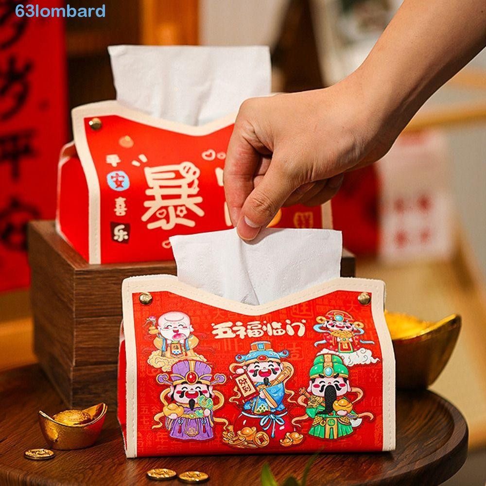 LOMBARD 2025 Snake Year Napkin Box, Leather Blessing Chinese New Year ...