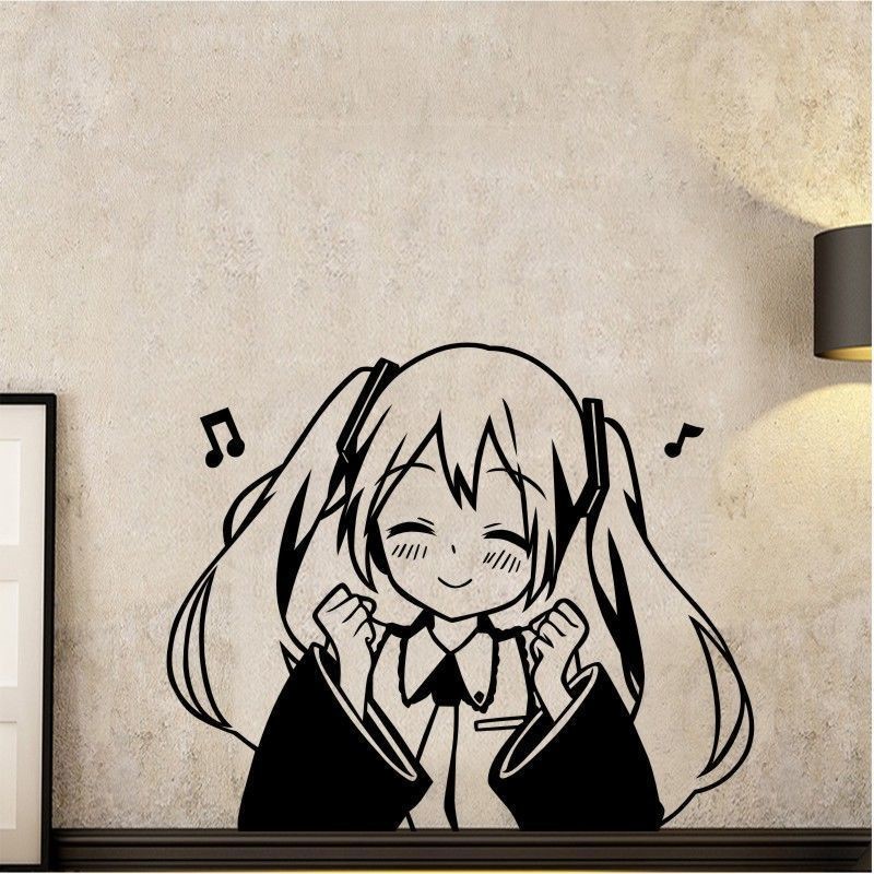 Hatsune MIKU Wall Sticker MIKU Anime Chassis Sticker Computer Host Pain ...