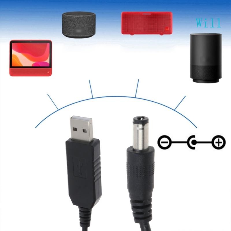Will USB to DC5 5x2 1mm Power Regulator Charging Cable Cord 5V to 12V ...