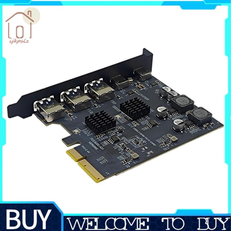 PCI Express X4 to 2Port Type C + 3 Port USB3.2 Gen2 10Gbps Adapter ...