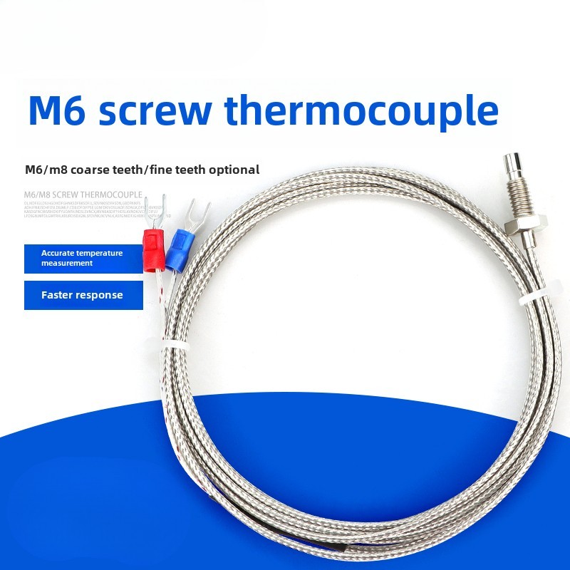 Temperature Sensor k Type E Type M6 Screw Type Thermocouple Thermometer ...