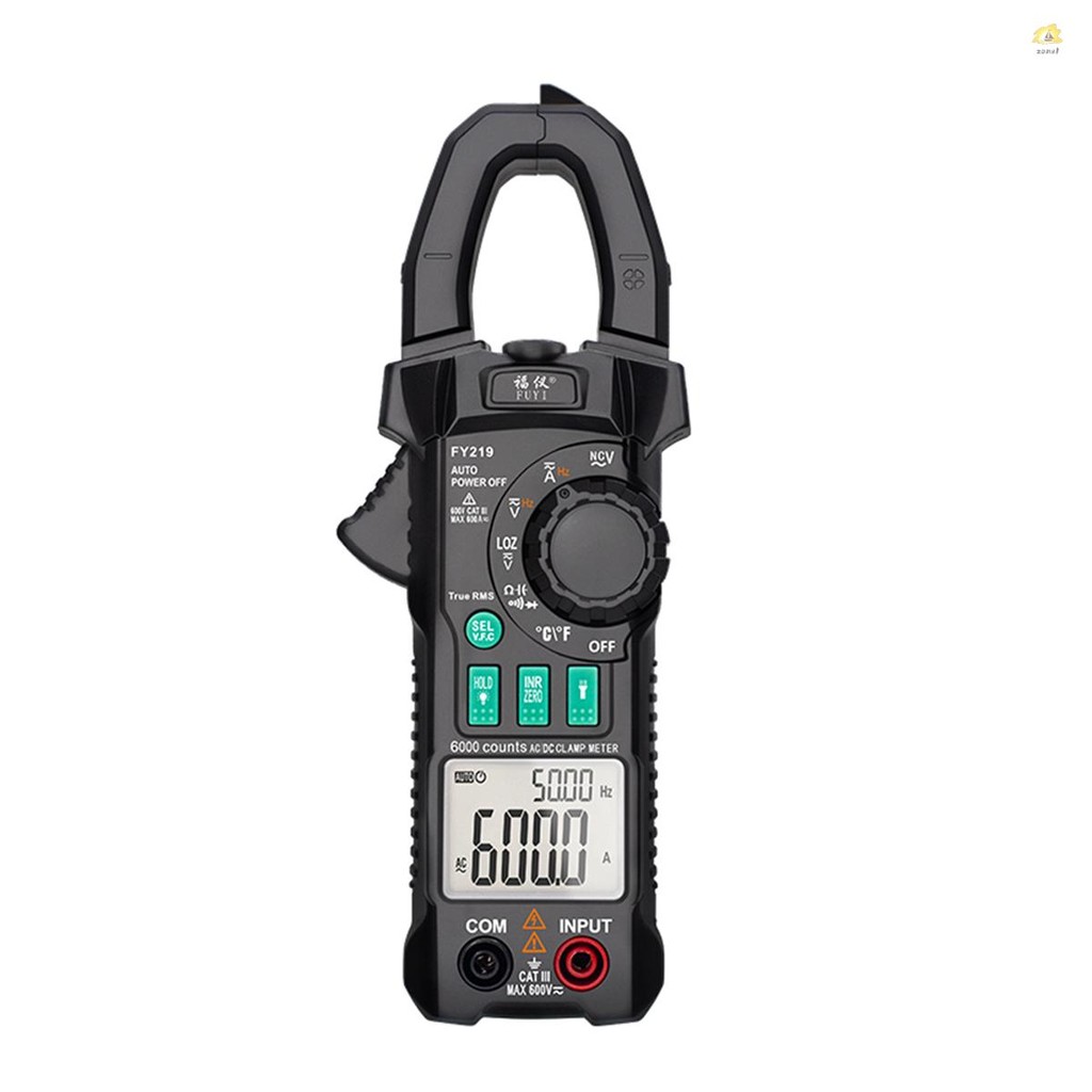 FUYI AC DC Inrush Current Clamp Meter 6000 Count Automatic Range Clamp ...
