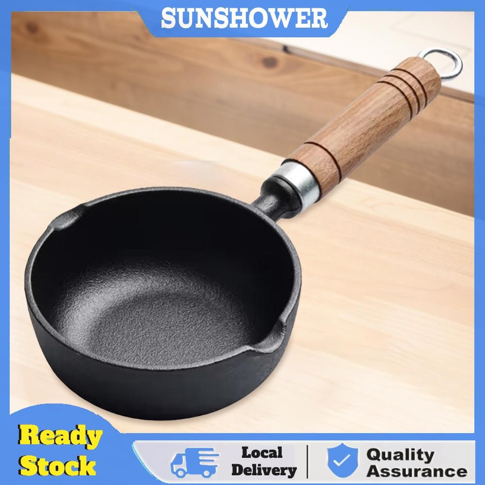 11cm Cast Iron Saucepan Mini Egg Frying Pan Nonstick Small Soup Pot ...
