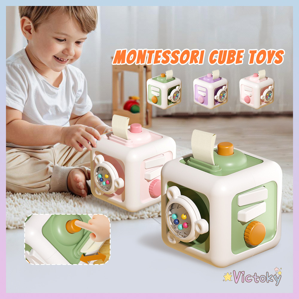 Victoky 6in1 Baby Busy Toys Montessori Rubik Educational Toy for Baby ...