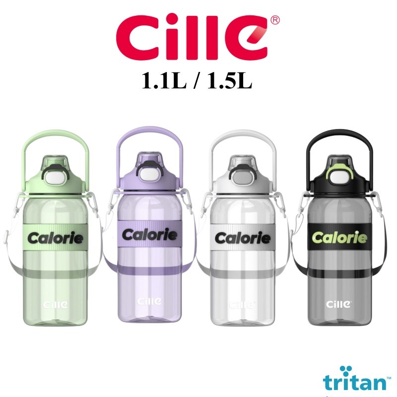 Cille Tritan & BPA-Free Water Bottle with Daily Recommended Volume ...