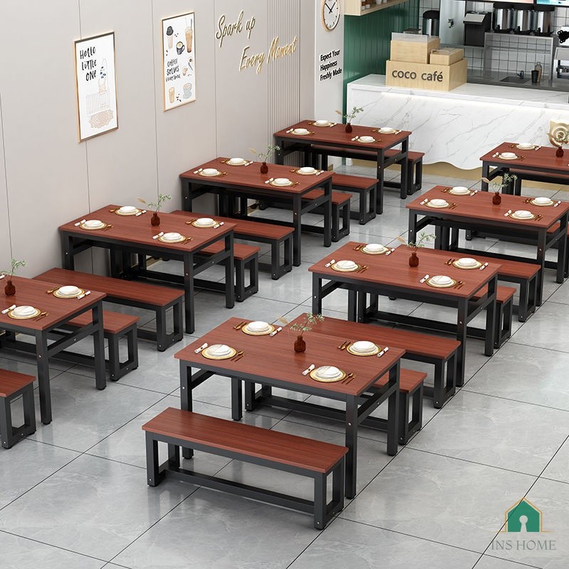 1Chairs+2Long stools Commercial table Dining table and chair set ...