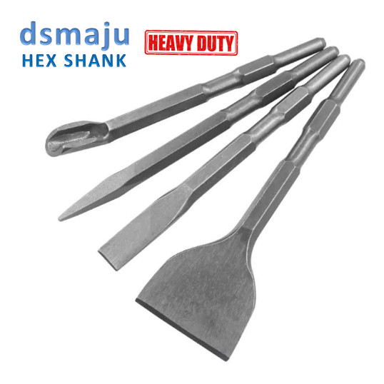DSMAJU Heavy Duty HEX Stone Chisel Wall Hack Chisel Impact Drill Chisel ...