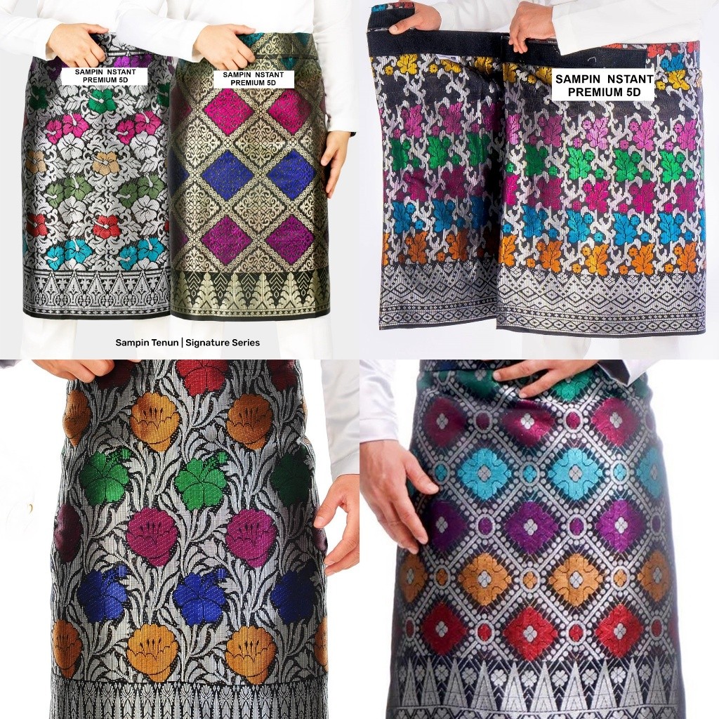 SAMPIN 5D INSTANT ASLI TENUN -BUKAN PRINTED PREMIUM QUALITY | Shopee ...