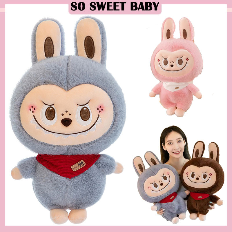 30/45/60CM Labubu Plush Toy Doll Anak Patung Cute Labubu Plushie Soft ...
