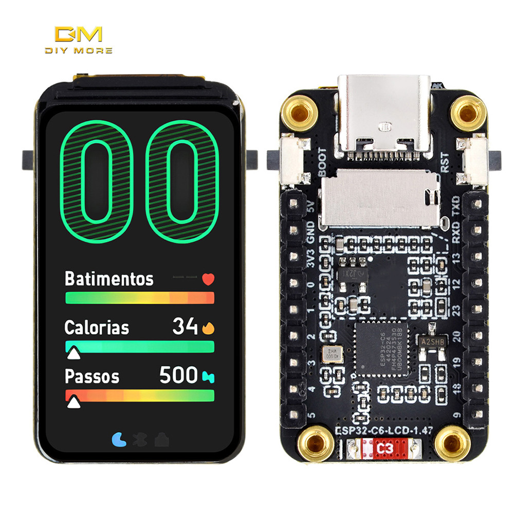 DIYMORE Esp32-C6 1.47-Inch Lcd Screen Development Board Wifi 6 ...