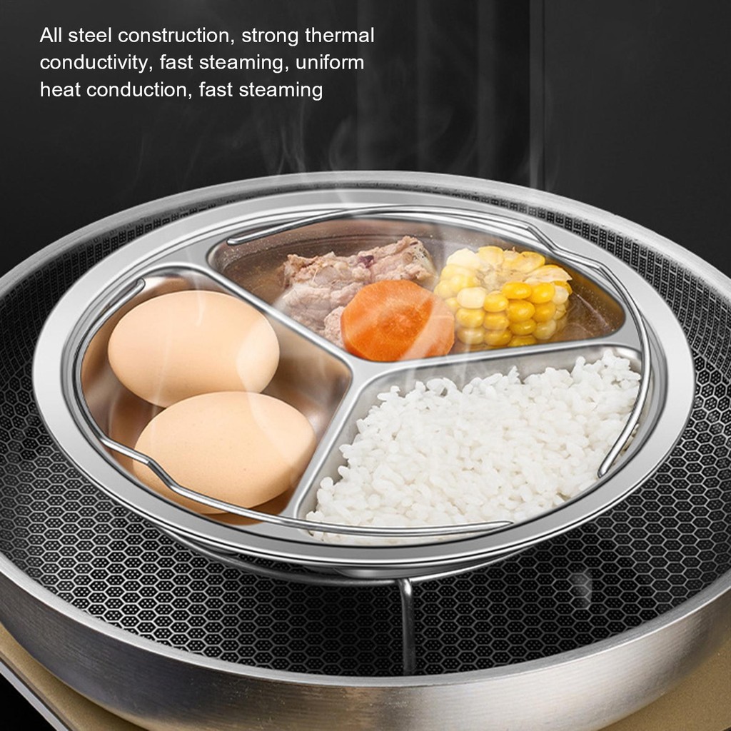 Steaming Tray Divided Food Pan Smooth Meal Tray Steaming Tray Ergonomic ...