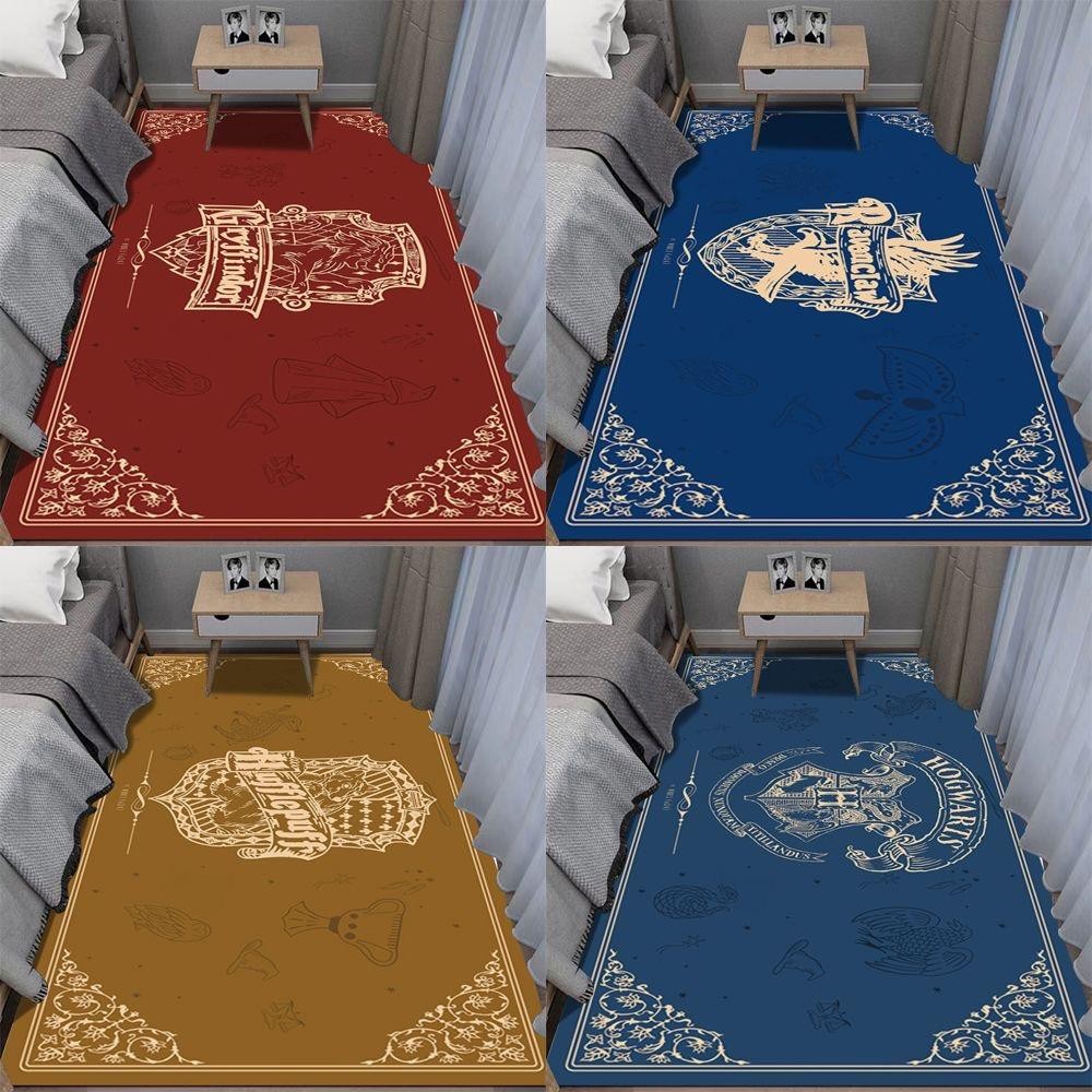 Floor Mat Harry Potter - Hogwarts House Crest Rug, Gryffindor Slytherin ...