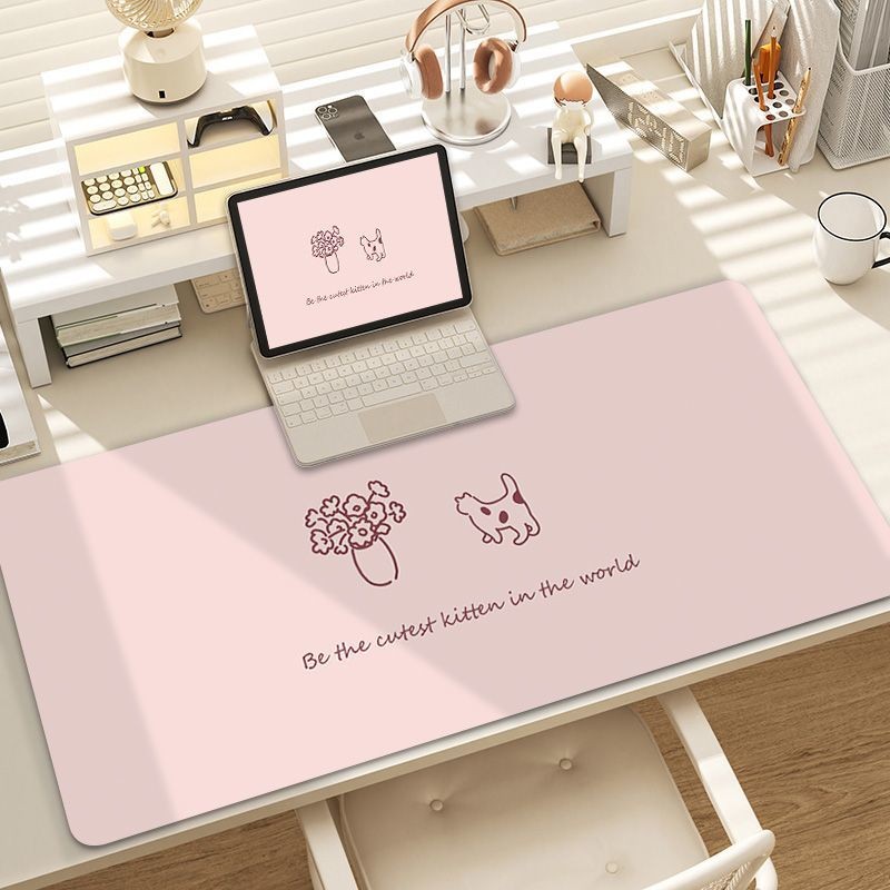 Pink Cat Mouse Pad Office Computer Keyboard Desk Pad Cute Premium ins ...
