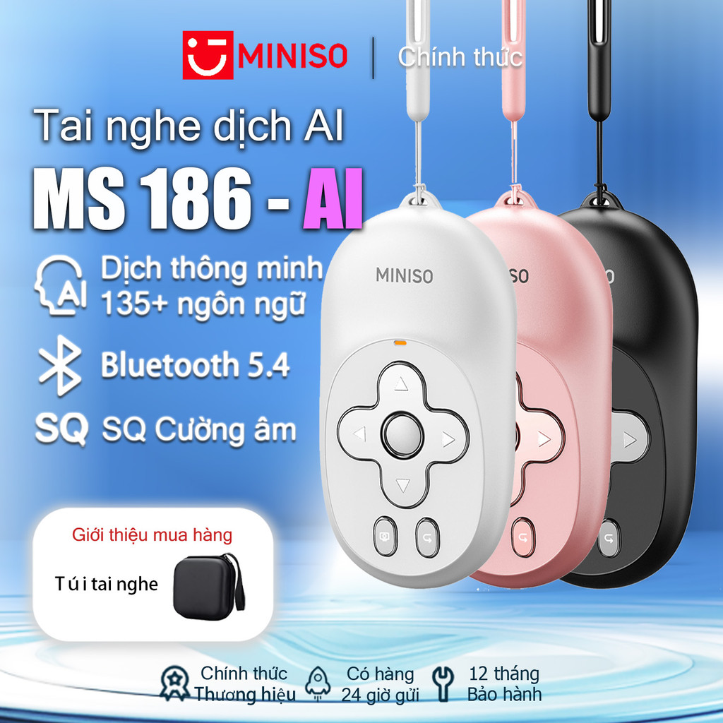 MINISO MS186 AI Smart Real-time Translation Wireless Earbuds Sports ...