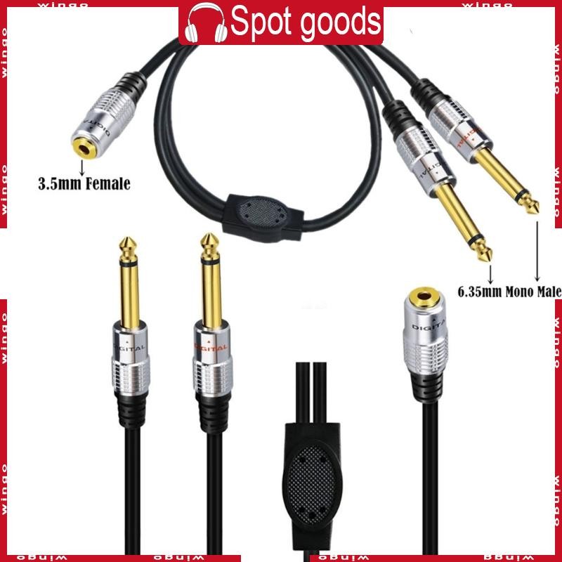 WIN 3 5mm to Dual 6 35mm Male Stereo Breakout Cable 1 8 TRS Stereo to 2x6 35mm Male Y Splitter ...