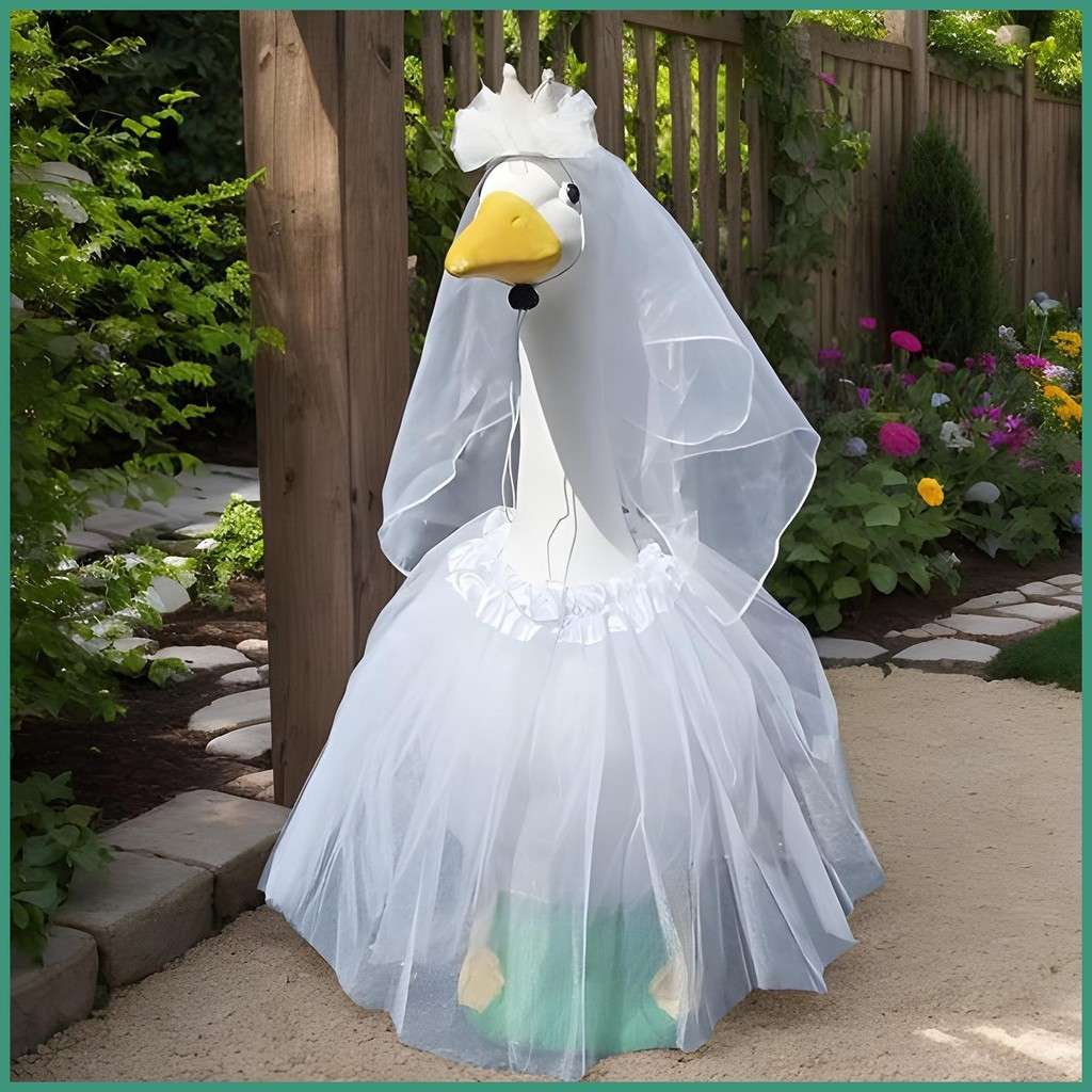 Geese Outfits Garden Geese Outfits Portable Garden Statue Wedding Dress ...