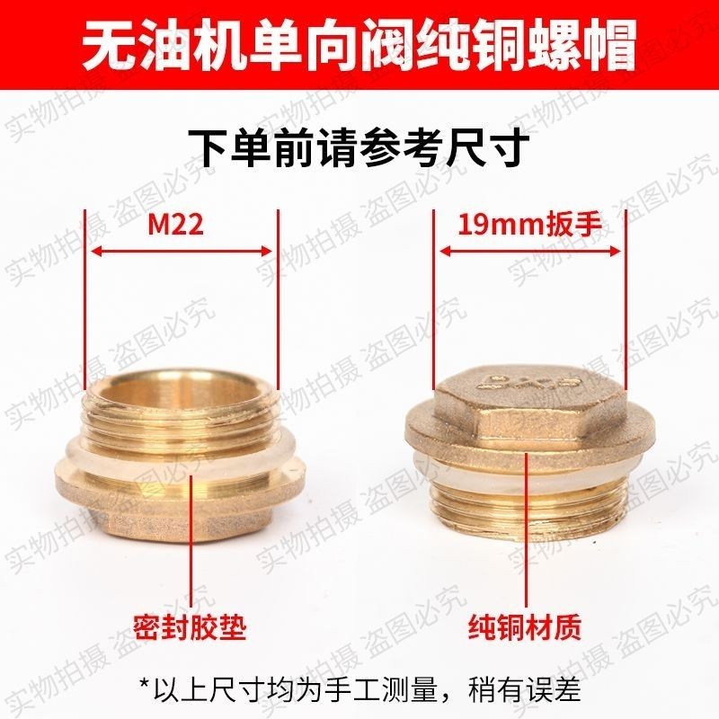 Shop Air Compressor Check Valve Rear Cap All Copper Valve Core Nut ...