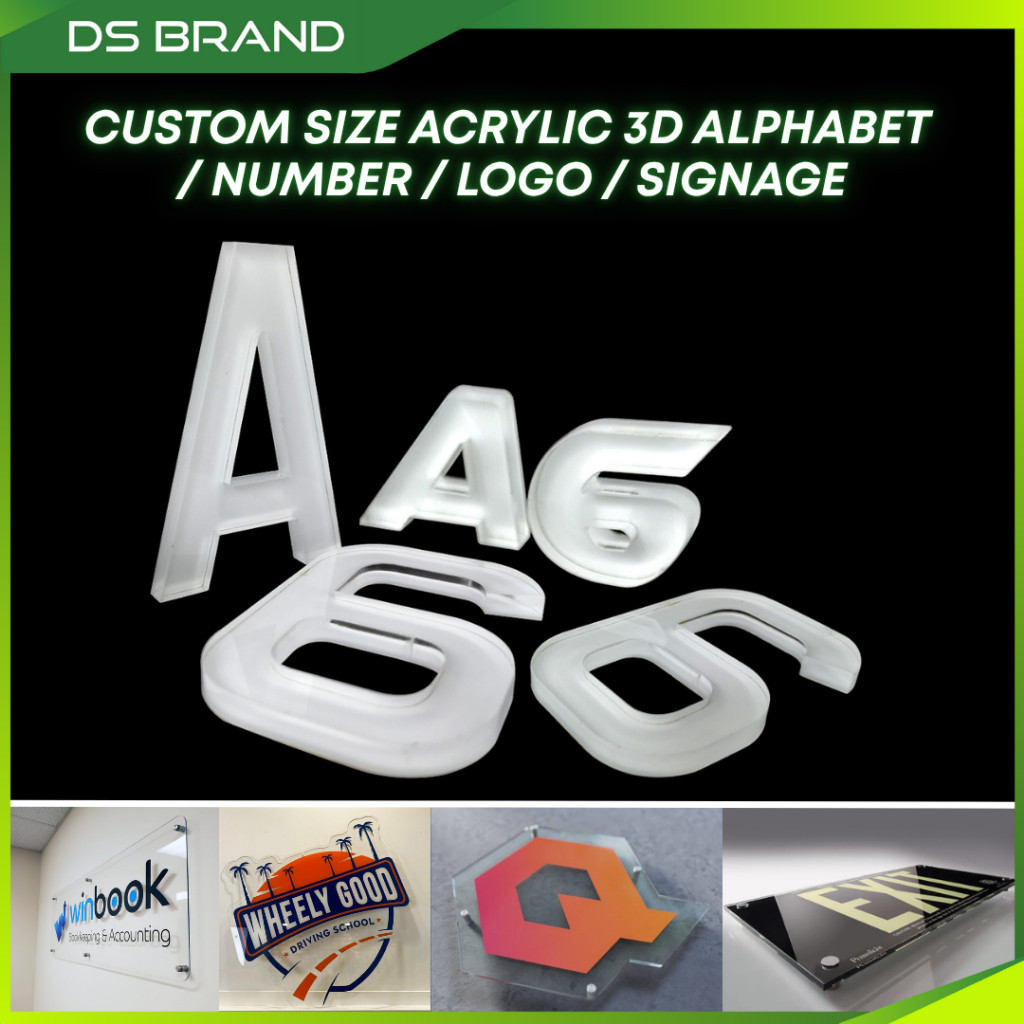 Custom Acrylic 3D Alphabets & Numbers / 3D Signages / 3D Logo / Abjad ...