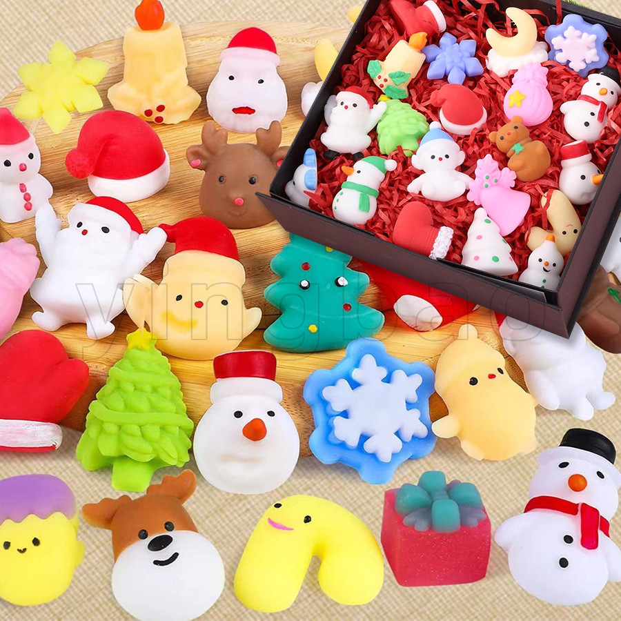 10pcs Christmas Squishy Toys, 10PCS Christmas Mochi Squishies Bulk Toy ...