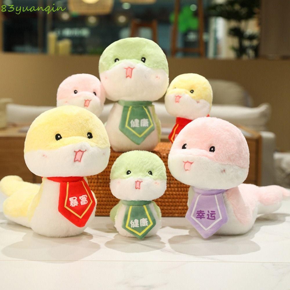 YUANQIN Snake Plush Dolls, Fluffy Blessing Snake Stuffed Toy, Cute 24CM ...