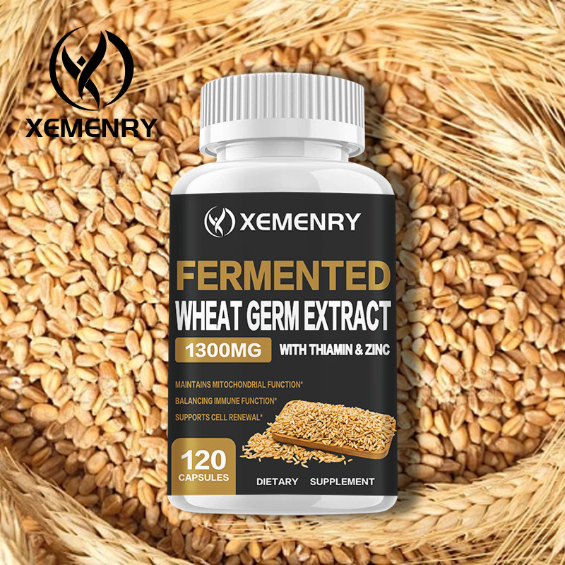 XEMENRY Fermented Wheat Germ Extract 1300 mg, contains Thiamine and Zinc, maintains ...